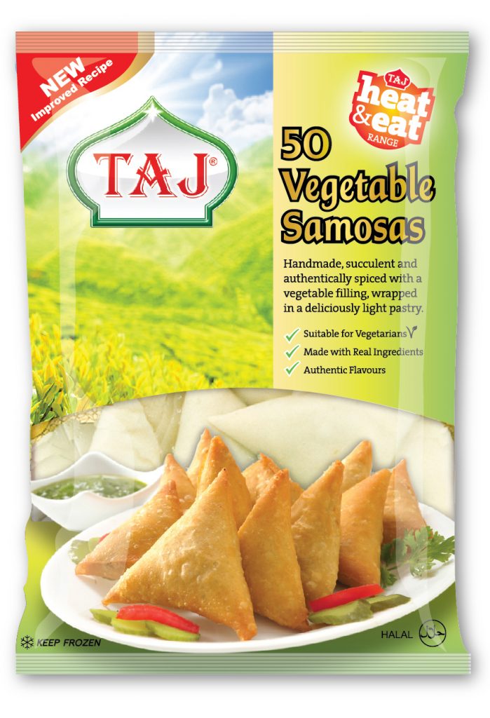 Vegetable Samosa (50 Pack) - TAJ Foods